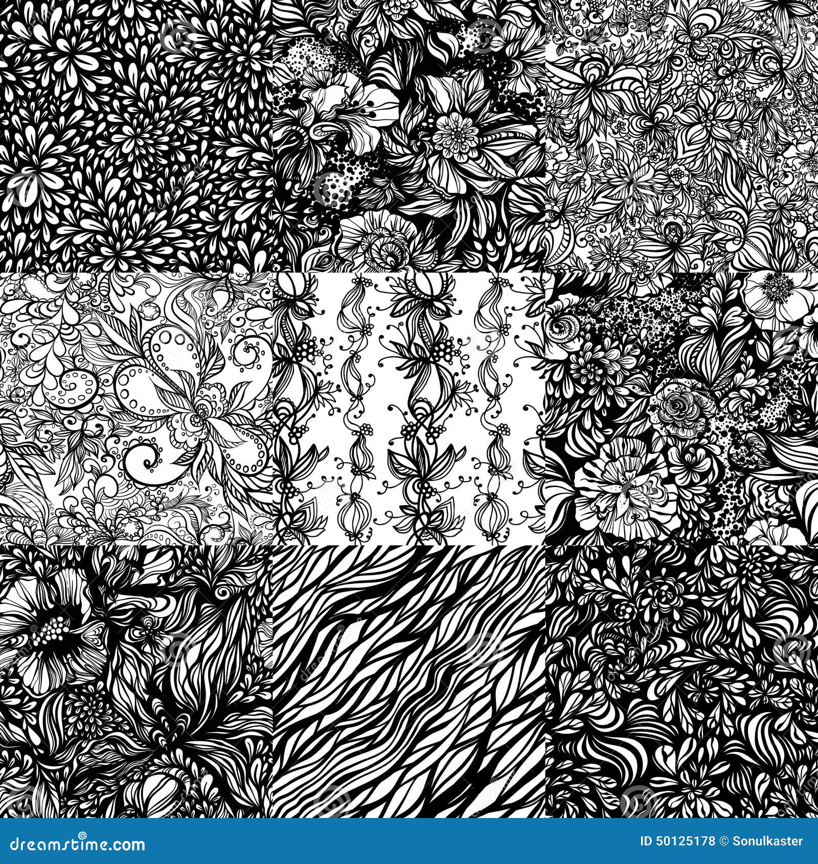 Abstract Zentangle Background. Blank Template For Your Design. Vector ...