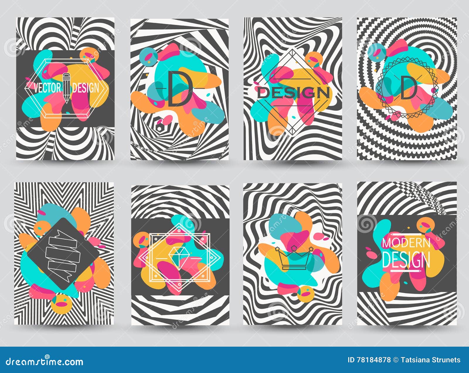 Set of Monochrome Flyer Pages. Stock Vector - Illustration of page ...