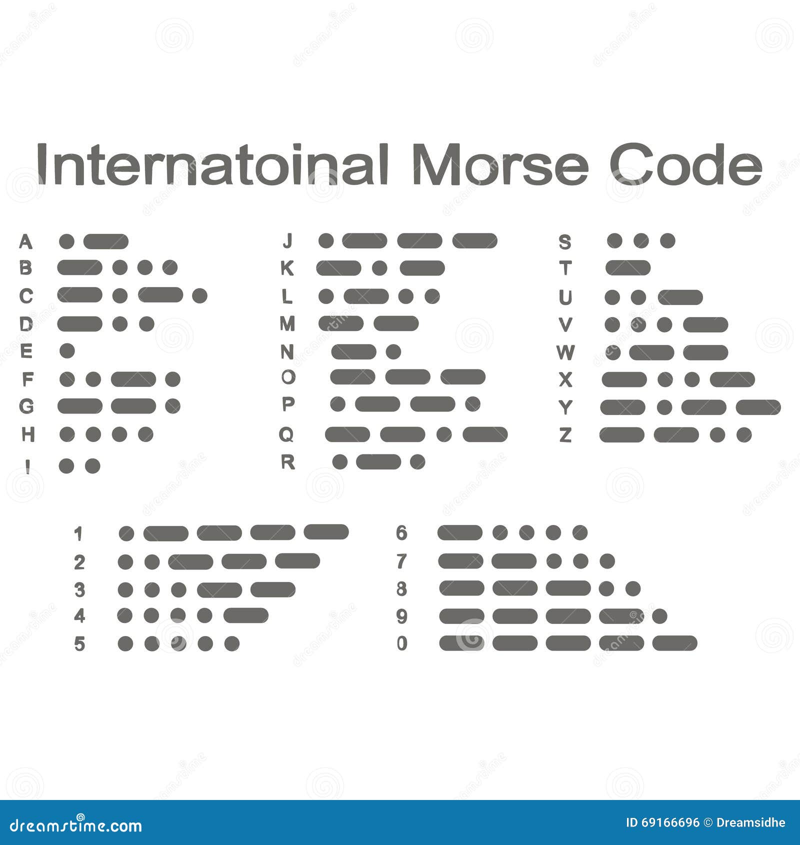 Set of Monochrome Icons with Morse Code Stock Vector - Illustration of ...
