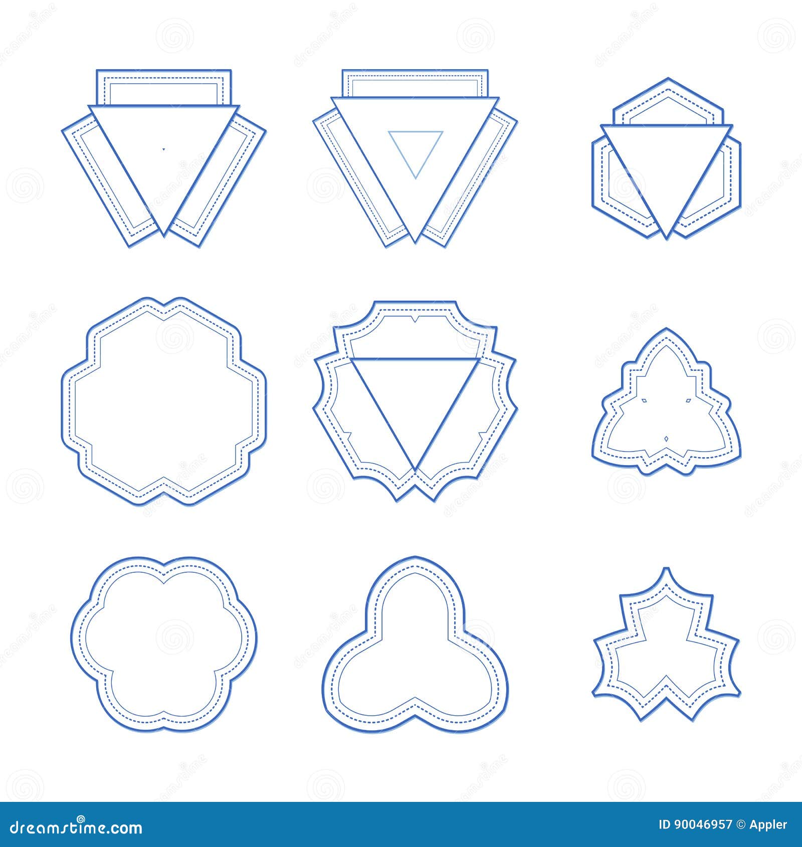 Set of Monogram Geometric Frames Stock Vector - Illustration of circle ...