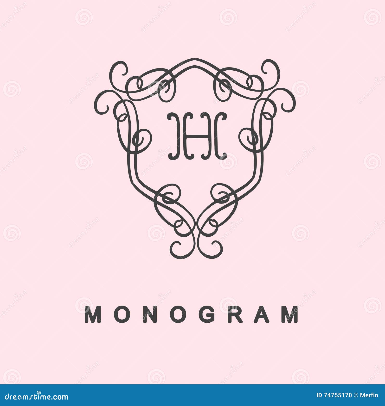Set of Monogram Logo Template Stock Vector - Illustration of ...