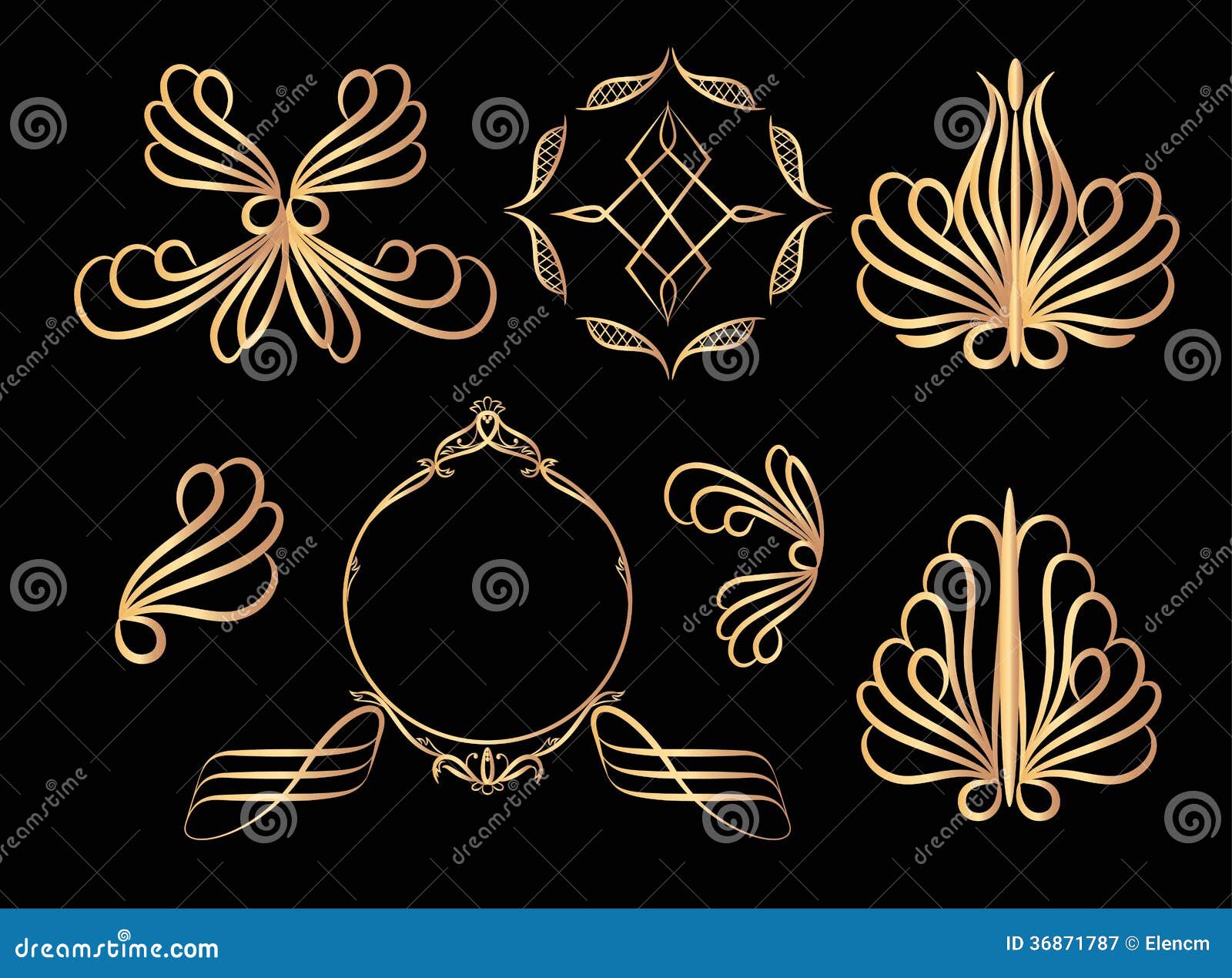 Set monograms stock vector. Illustration of vector, decoration - 36871787