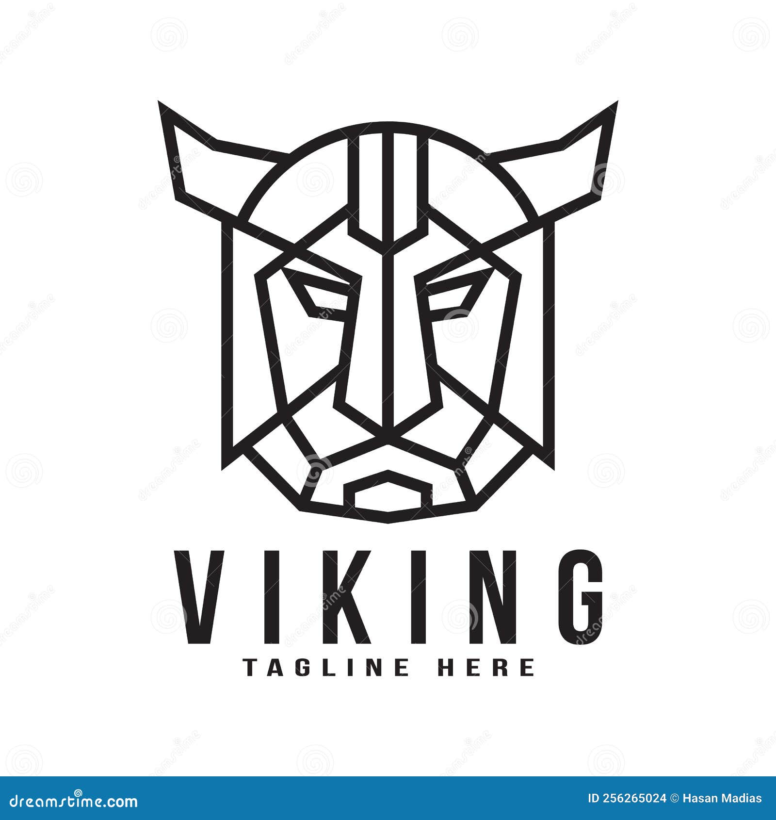 Set Monoline Viking Logo Design Vector Stock Illustration ...