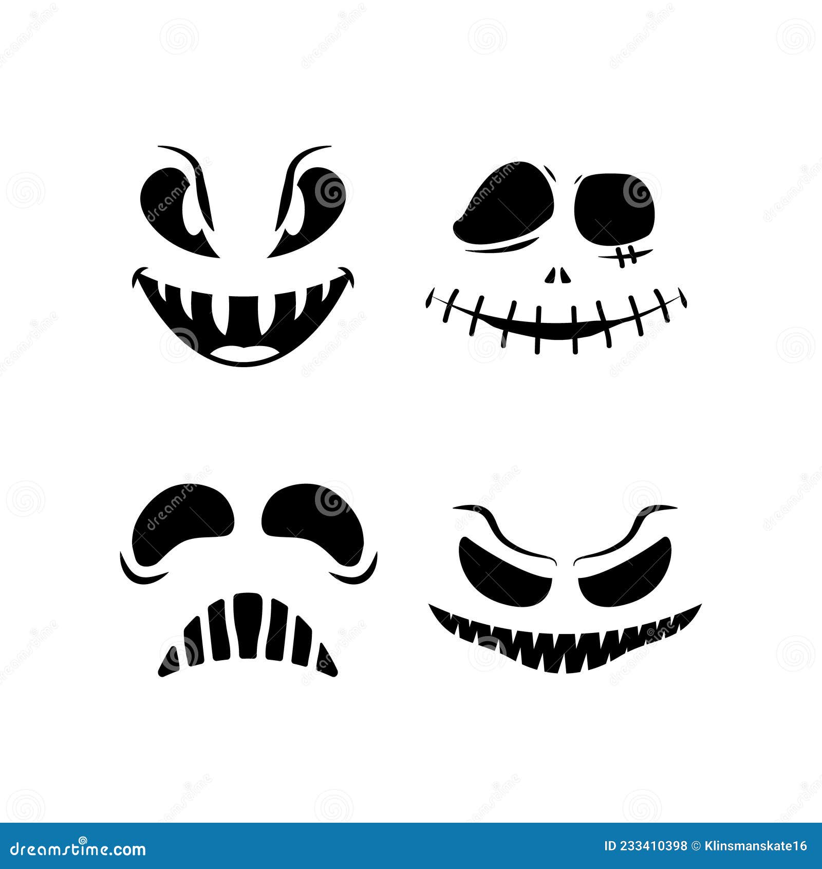 Set of Monster Face Design Vector Stock Vector - Illustration of ...