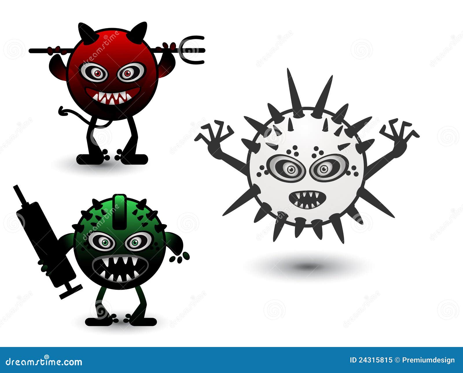 Set monster virus stock illustration. Illustration of dirt - 24315815