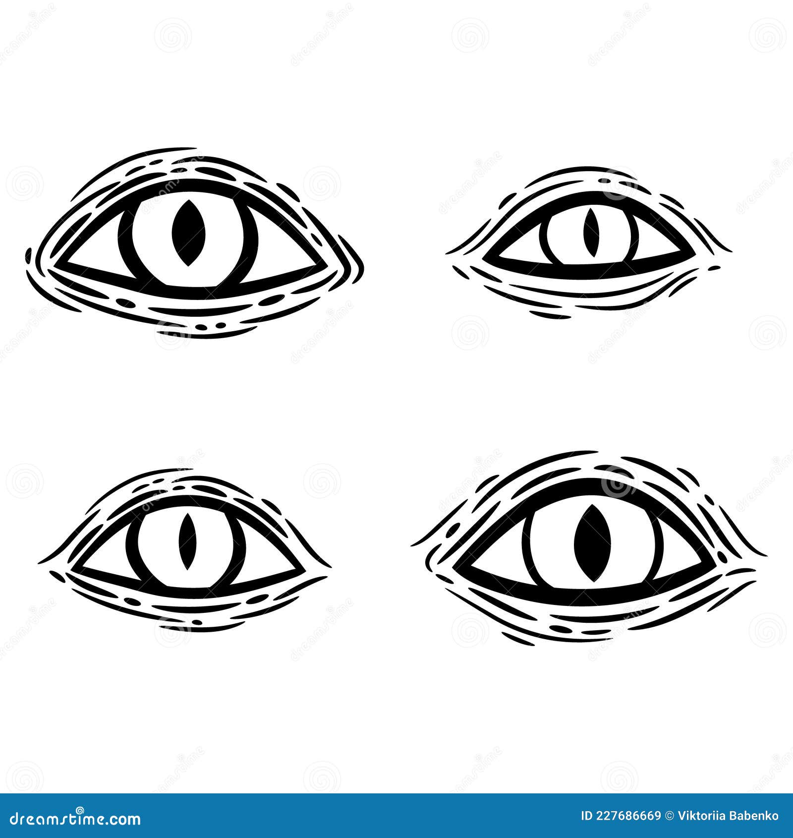 Set of monsters eyes stock vector. Illustration of animal - 227686669