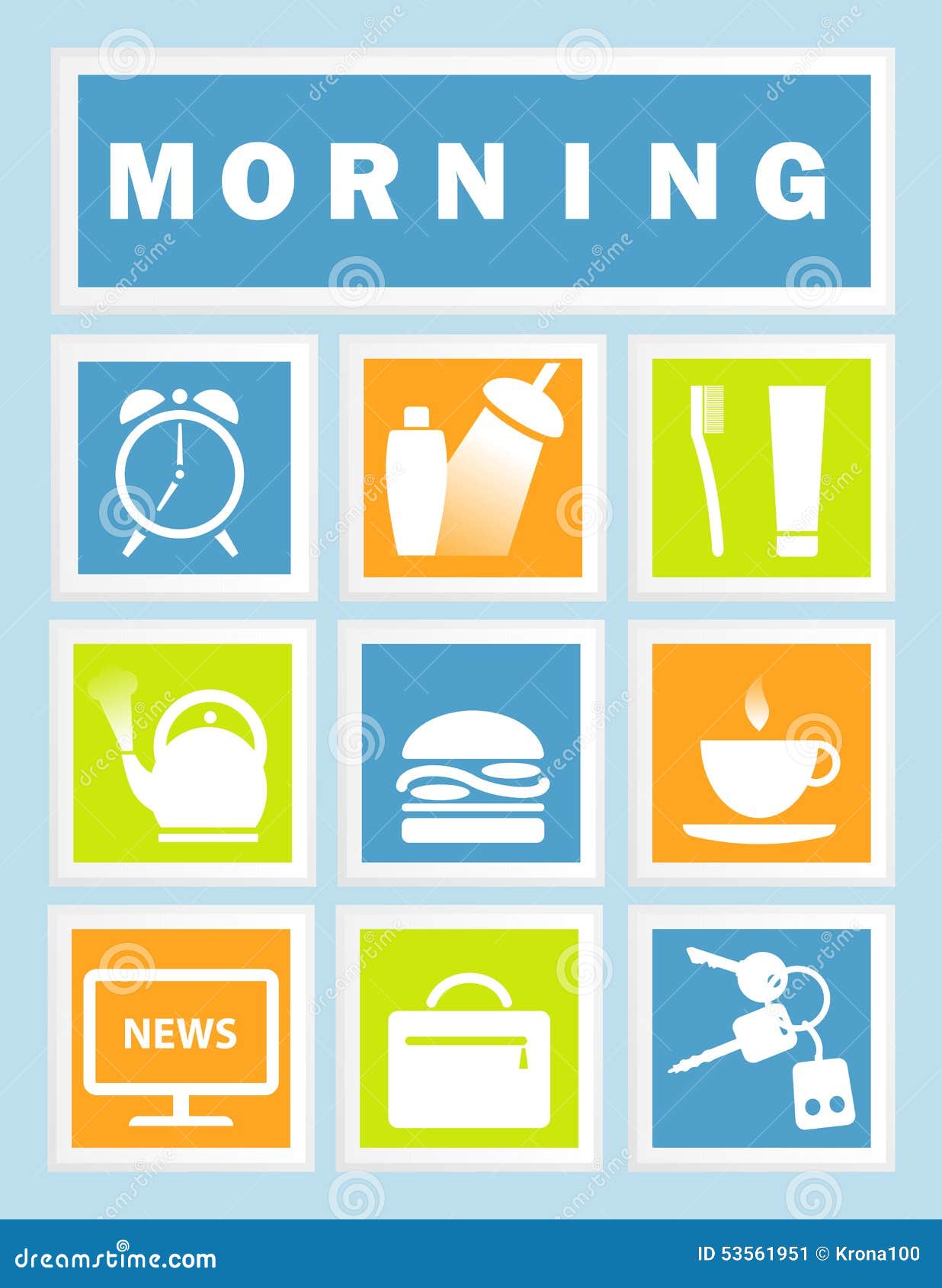 Set 9 Morning Icons stock vector. Illustration of internet - 53561951