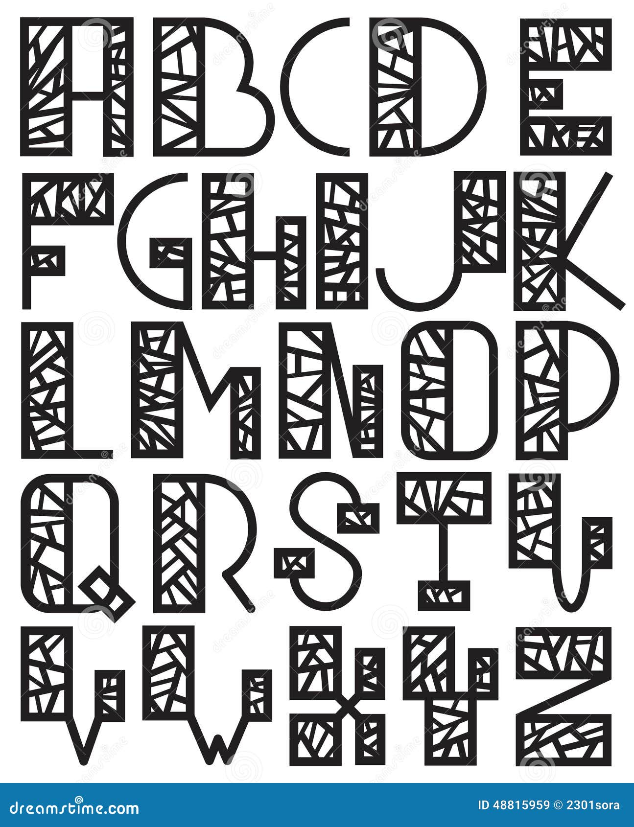 Set of mosaic alphabet stock vector. Illustration of sign - 48815959