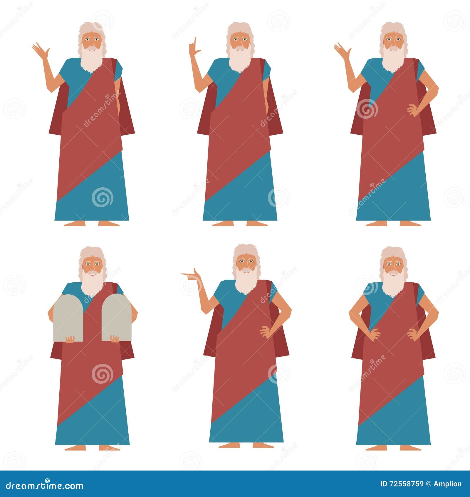 Set of Moses2 stock vector. Illustration of cartoon, moshe - 72558759