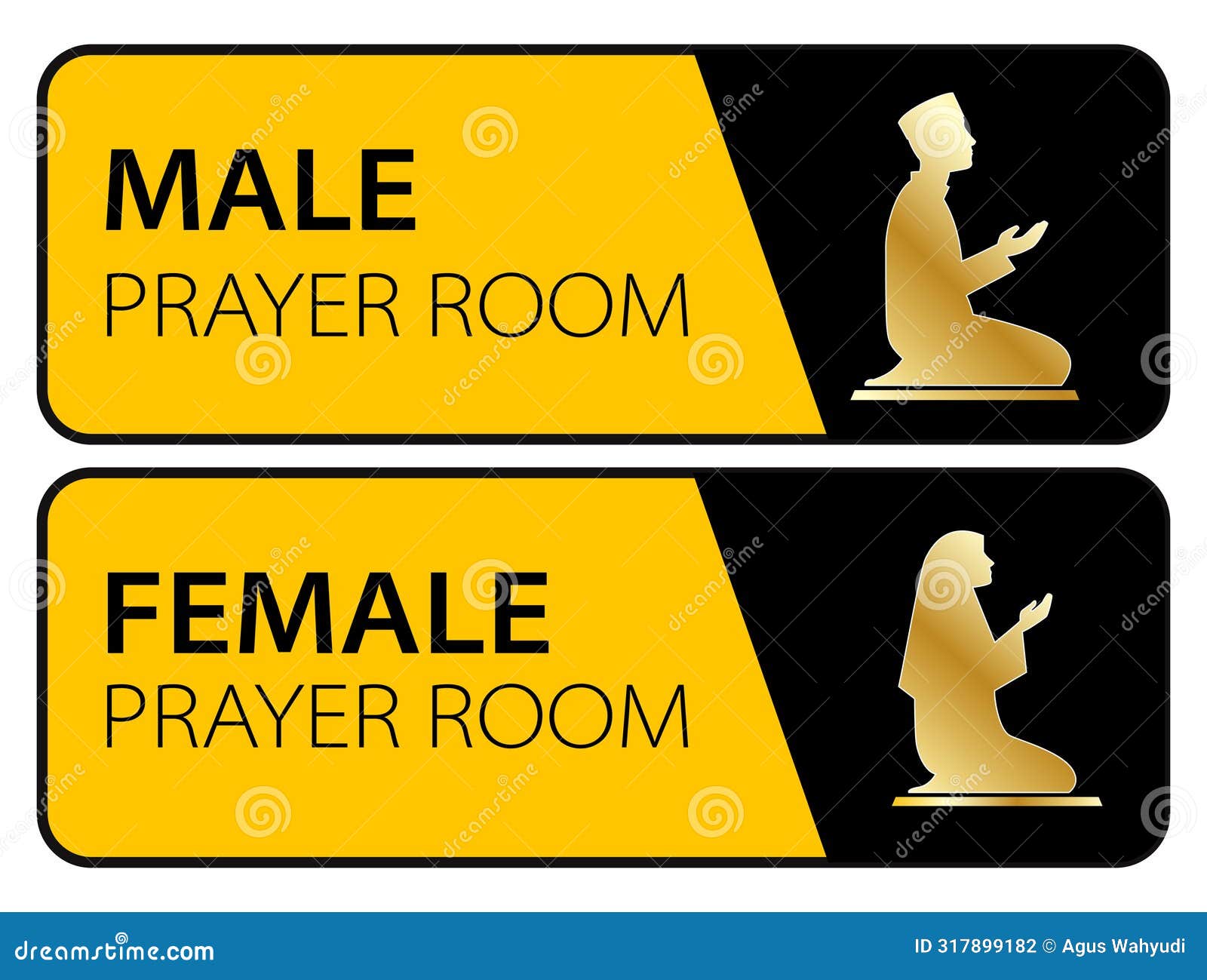 Set of Mosque Icon or Prayer Room Sign Isolated. 3D Illustration ...