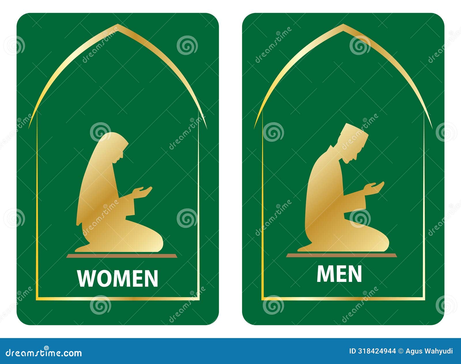 Set of Mosque Icon or Prayer Room Sign Isolated. Eps . . Stock Vector ...