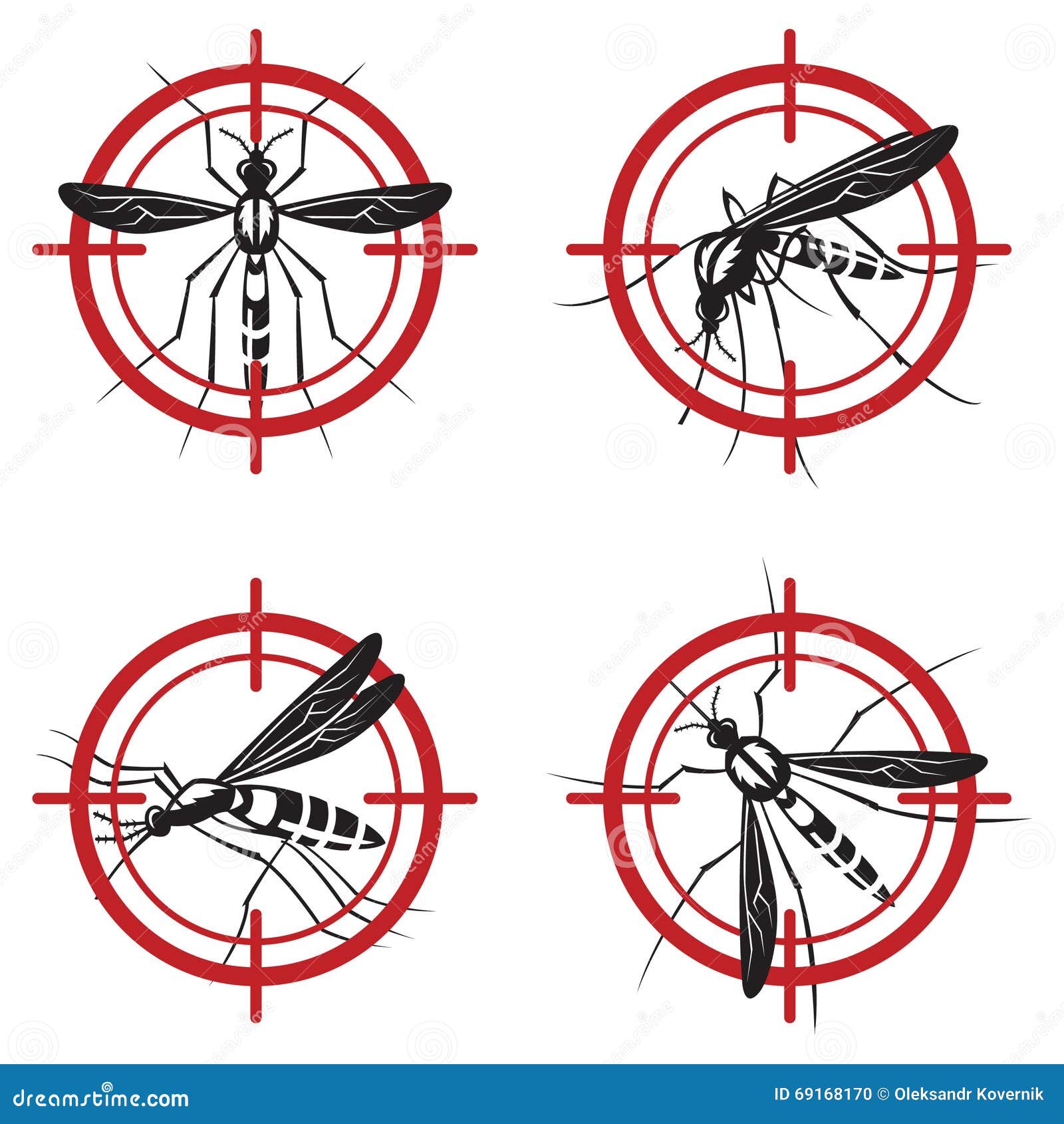 Set of mosquito sign stock vector. Illustration of disability - 69168170
