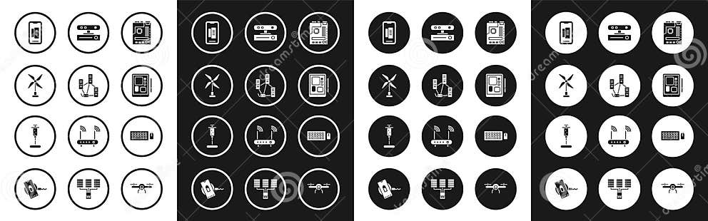 Set Motherboard, Computer Network, Wind Turbine, Smartphone, Mobile ... Set Motherboard, Computer Network, Wind Turbine, Smartphone, Mobile ...