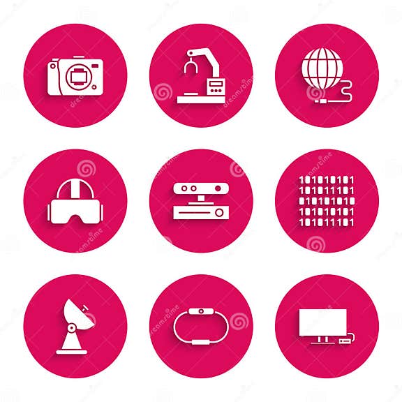 Set Motion Sensor, Smartwatch, Tv, Binary Code, Radar, Virtual Reality ... Set Motion Sensor, Smartwatch, Tv, Binary Code, Radar, Virtual Reality ...