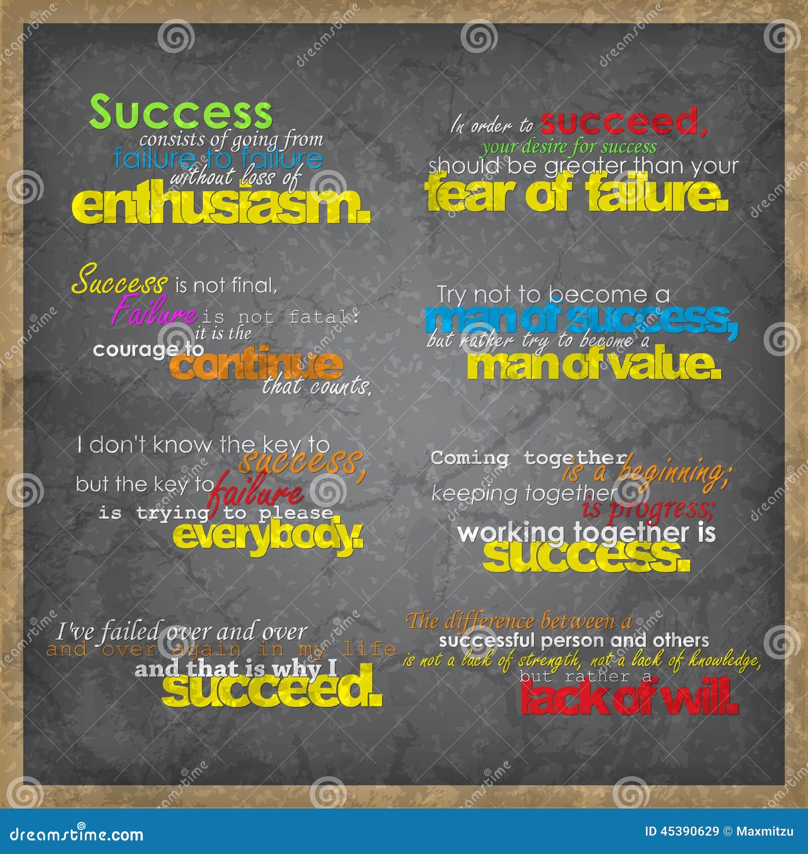 Set of Motivational Background Stock Illustration - Illustration of ...