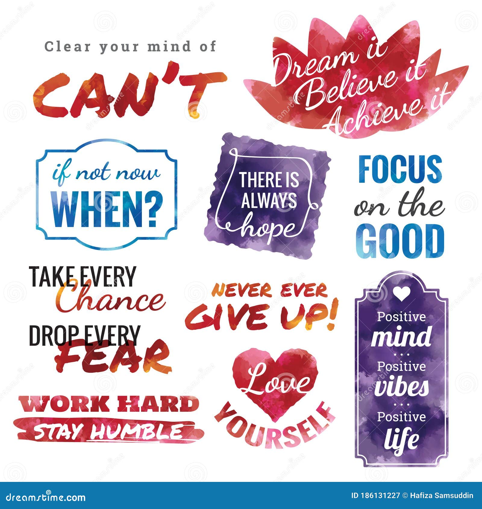 Set of Motivational Quotes. Vector Illustration Decorative Design Stock ...