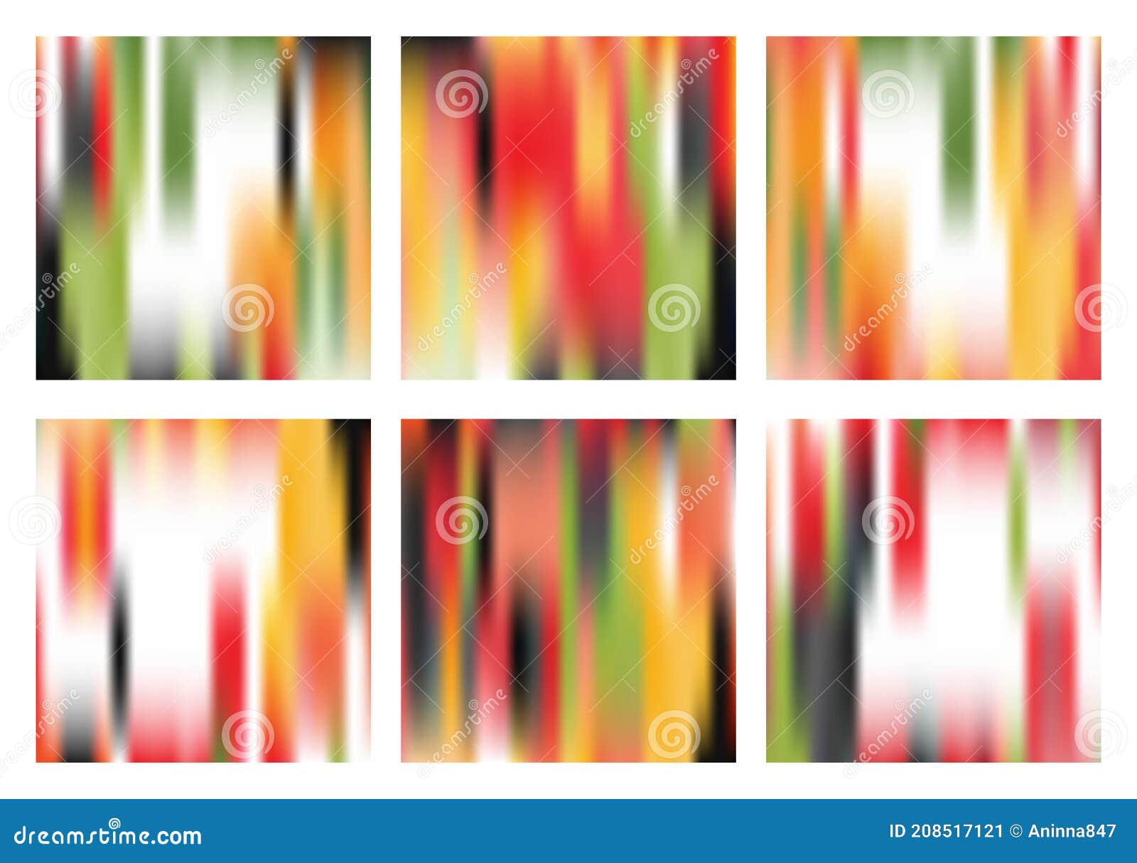 Set of Motley Blur Cards, Template for Design Stock Vector ...