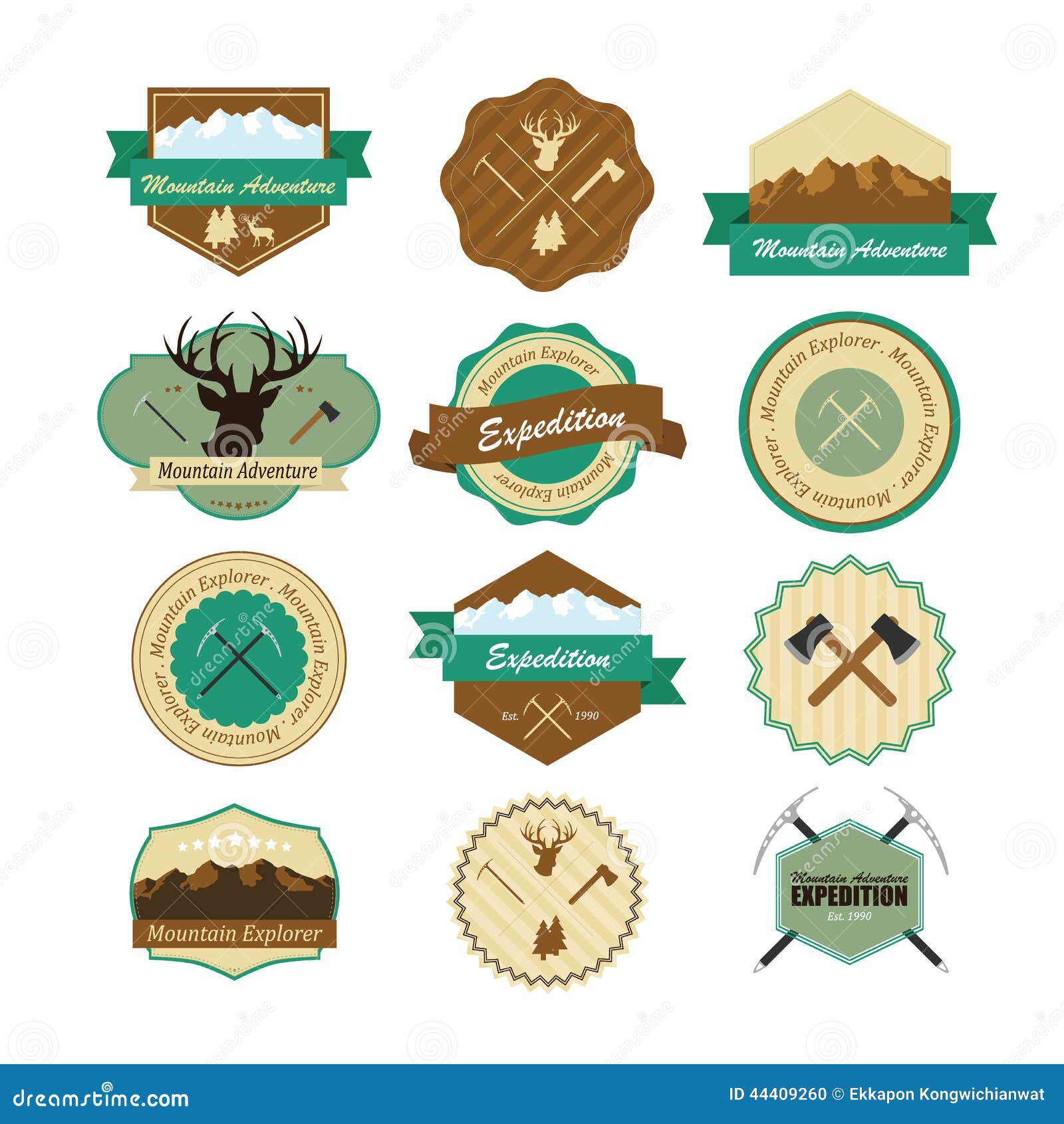 Set of Mountain Adventure and Expedition Badges Stock Vector ...