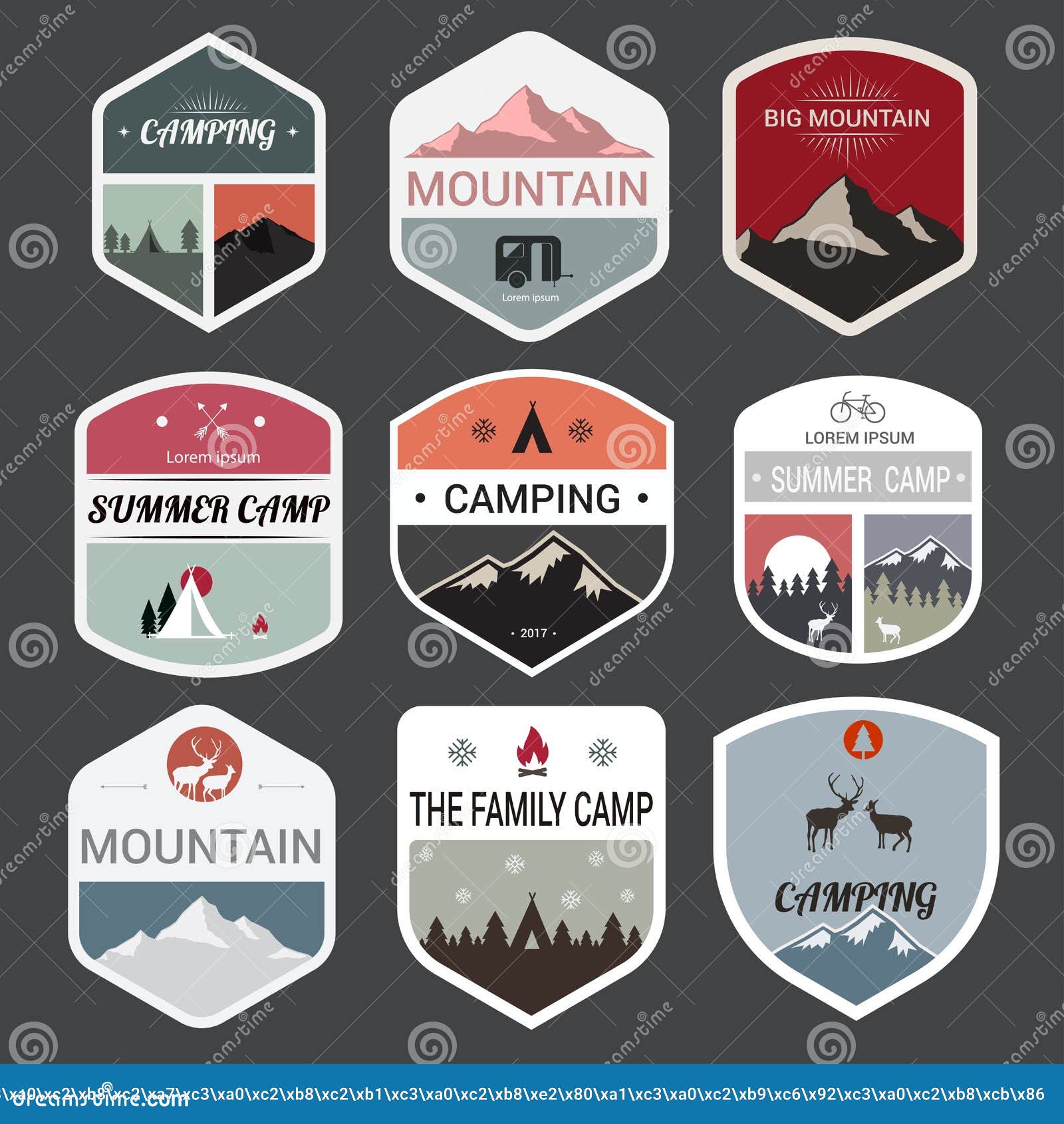 Set of Mountain Adventure and Expedition Badges. Stock Vector ...