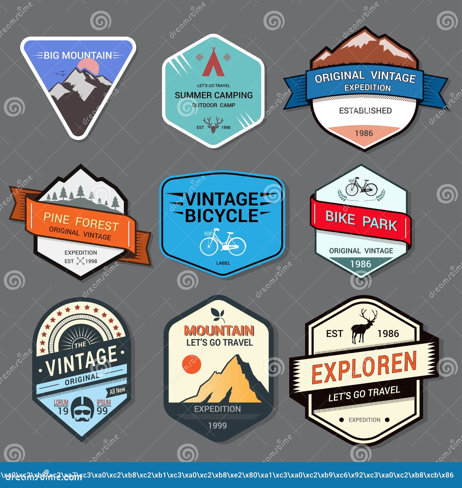 Set of Mountain Adventure and Expedition Badges. Stock Vector ...