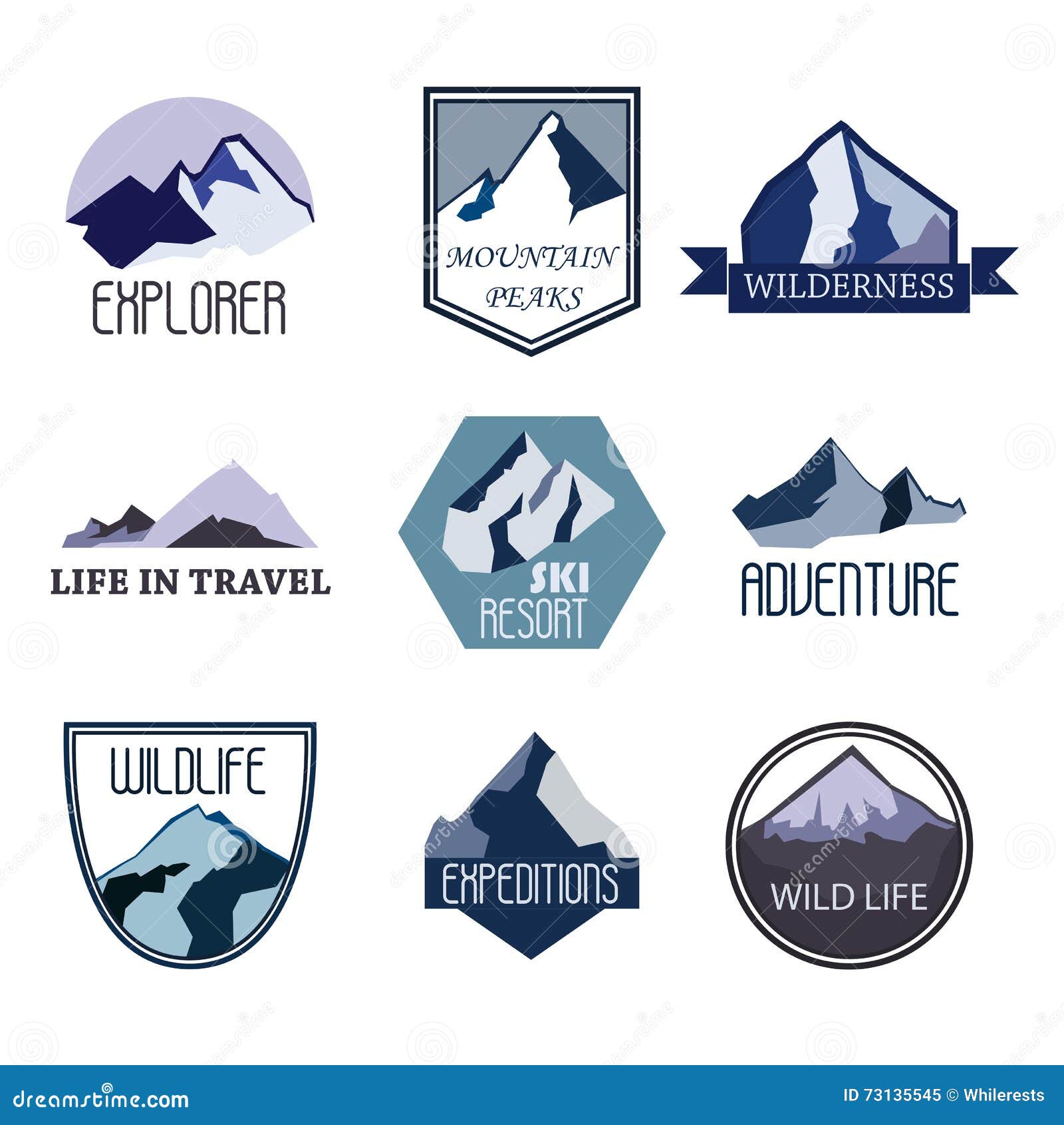 Set of Mountain Adventure and Expedition Logo Badges Collections ...