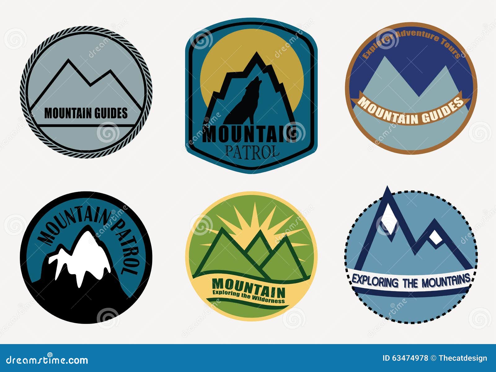 Mountain Labels. Hiking Emblems, Mountains Emblem Badges And Outdoors ...