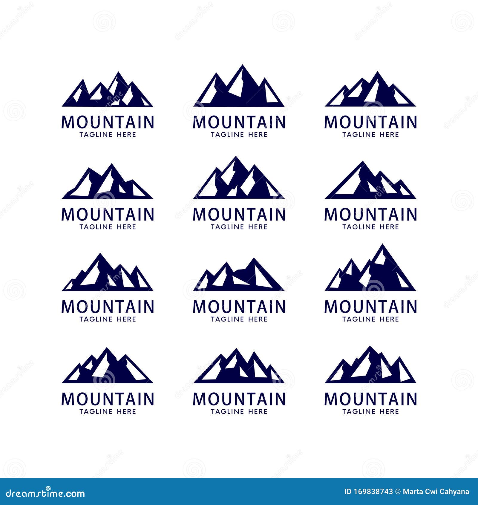 Set of Mountain and Sky Logo Vector Template Stock Vector ...