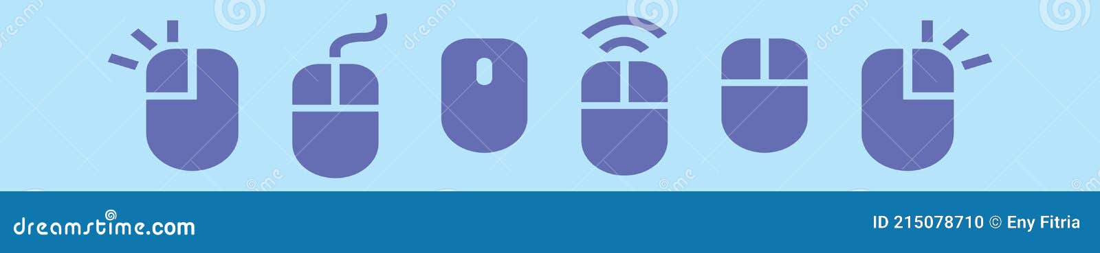 Set of Mouse Click Cartoon Icon Design Template with Various Models ...
