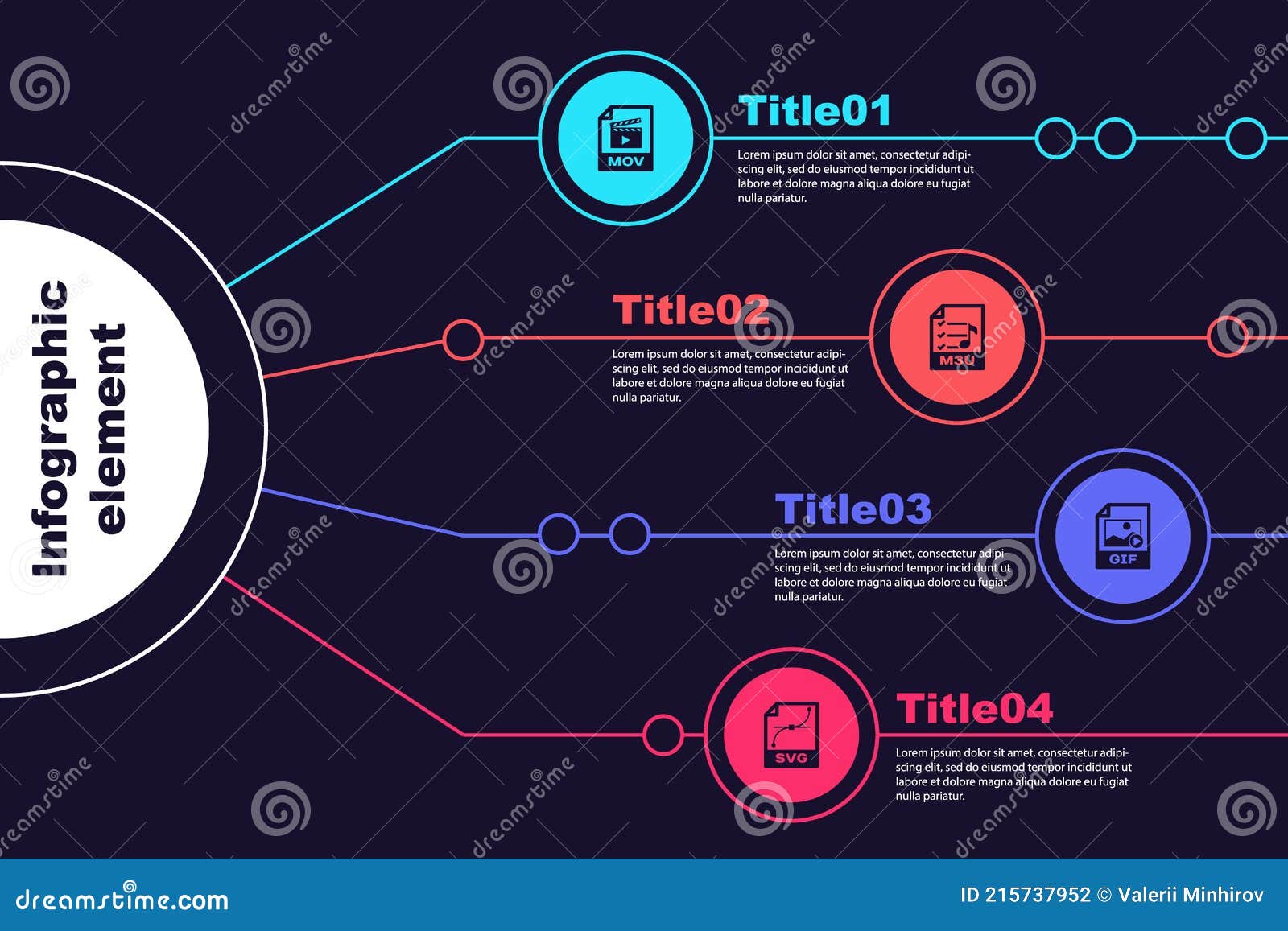 Set MOV File Document, M3U, GIF and SVG. Business Infographic Template ... Set MOV File Document, M3U, GIF and SVG. Business Infographic Template ...