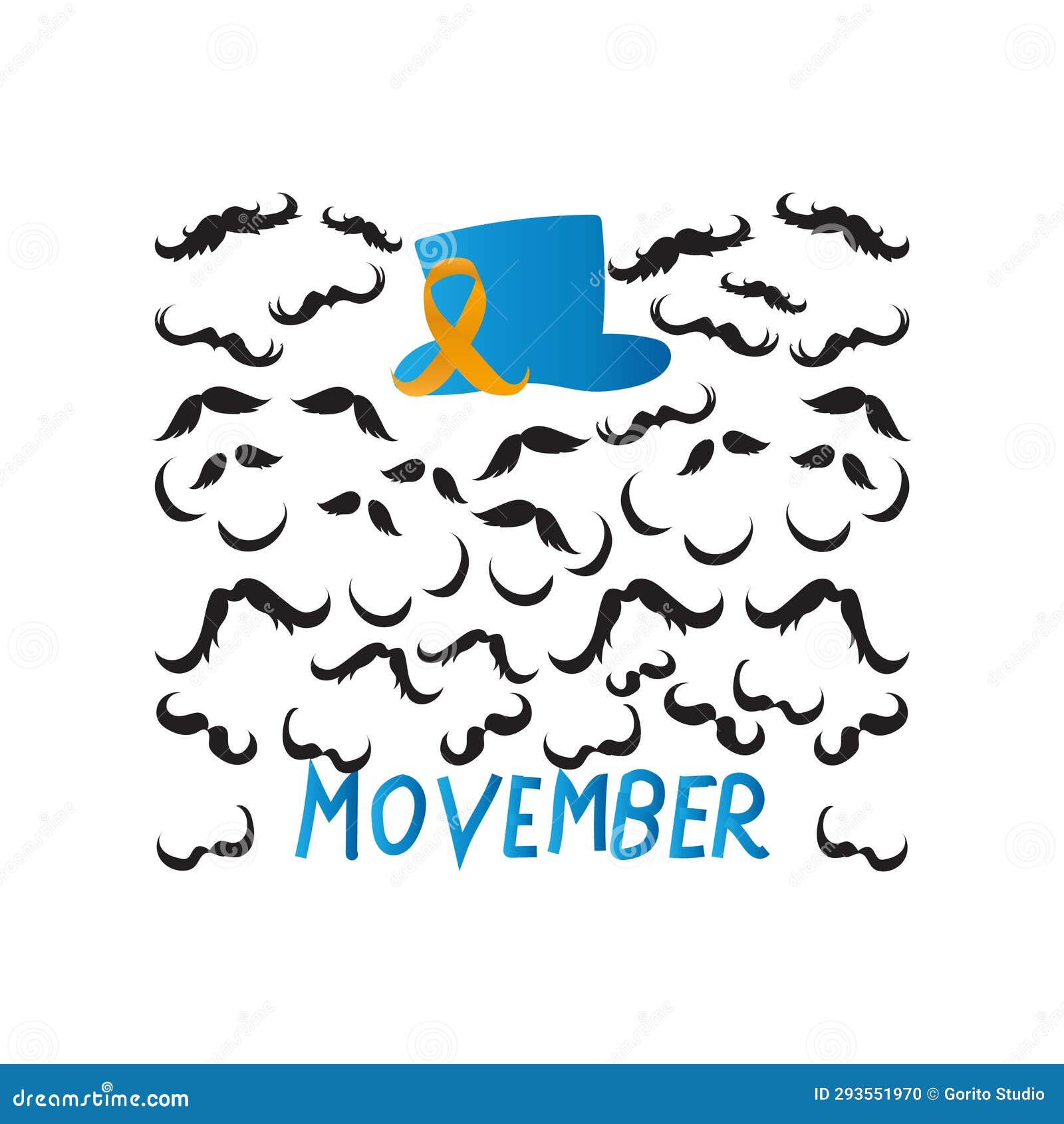 Set of MOVEMBER Sign Vector Stock Vector - Illustration of presentation ...