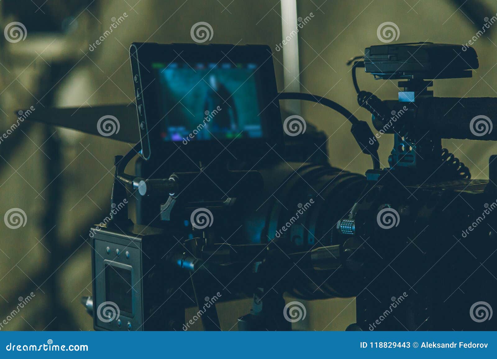 On-set movie camera stock image. Image of director, crew - 118829443