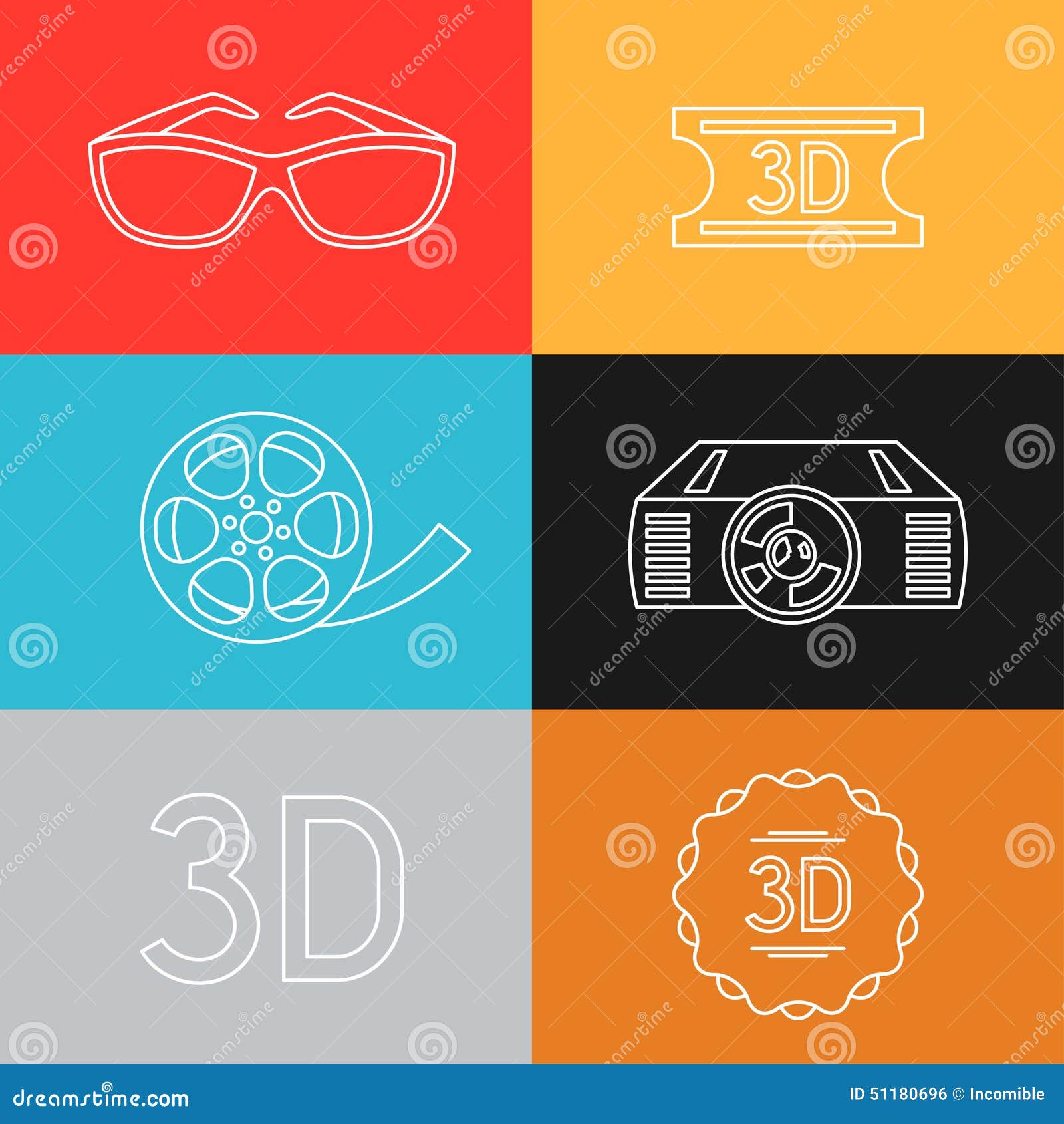 Set of Movie Design Elements and Cinema Icons Stock Vector ...