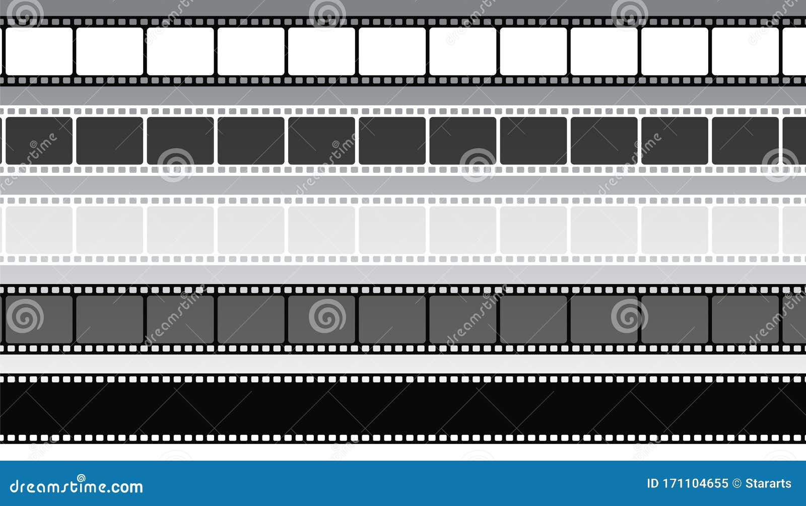 Set of Movie Film Strips in Different Style Stock Vector - Illustration ...