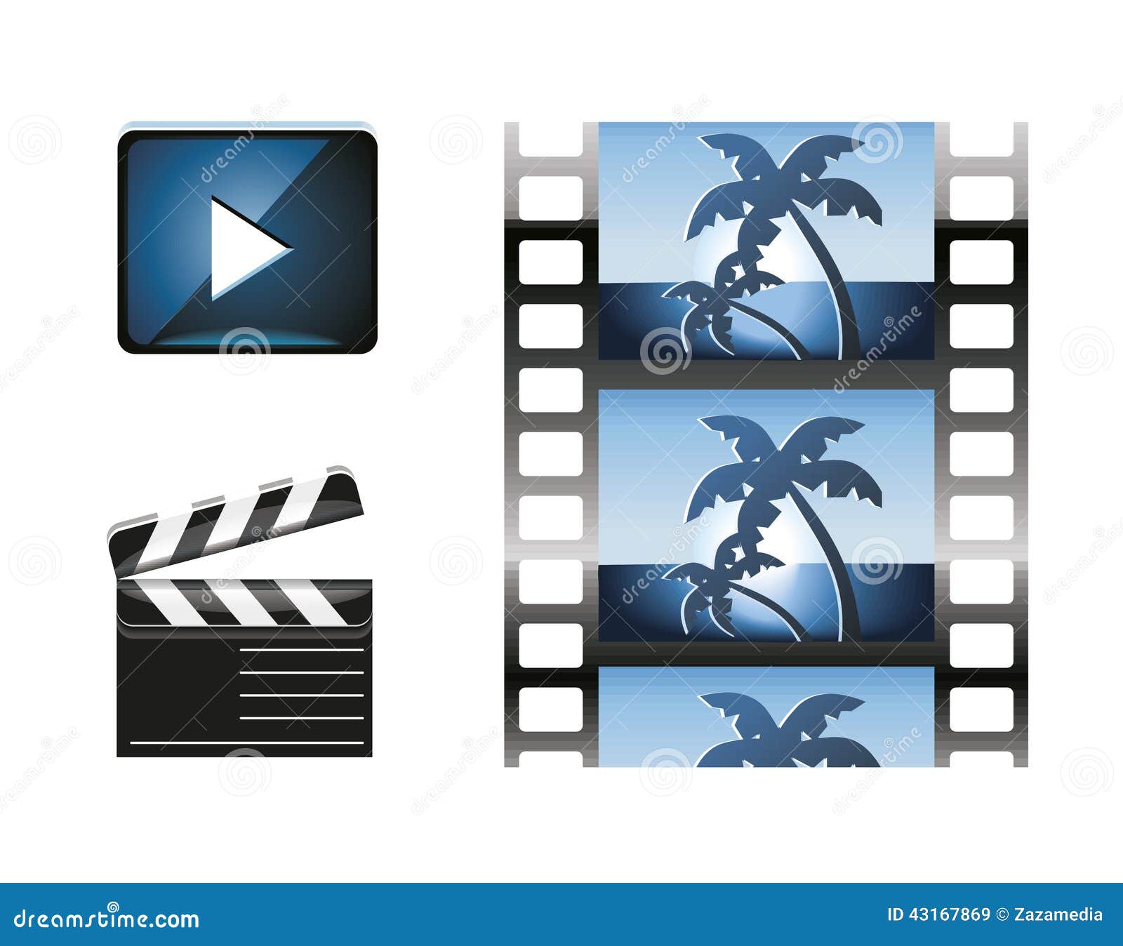 Set of Movie Icon Design Elements and Cinema Icons Stock Illustration ...