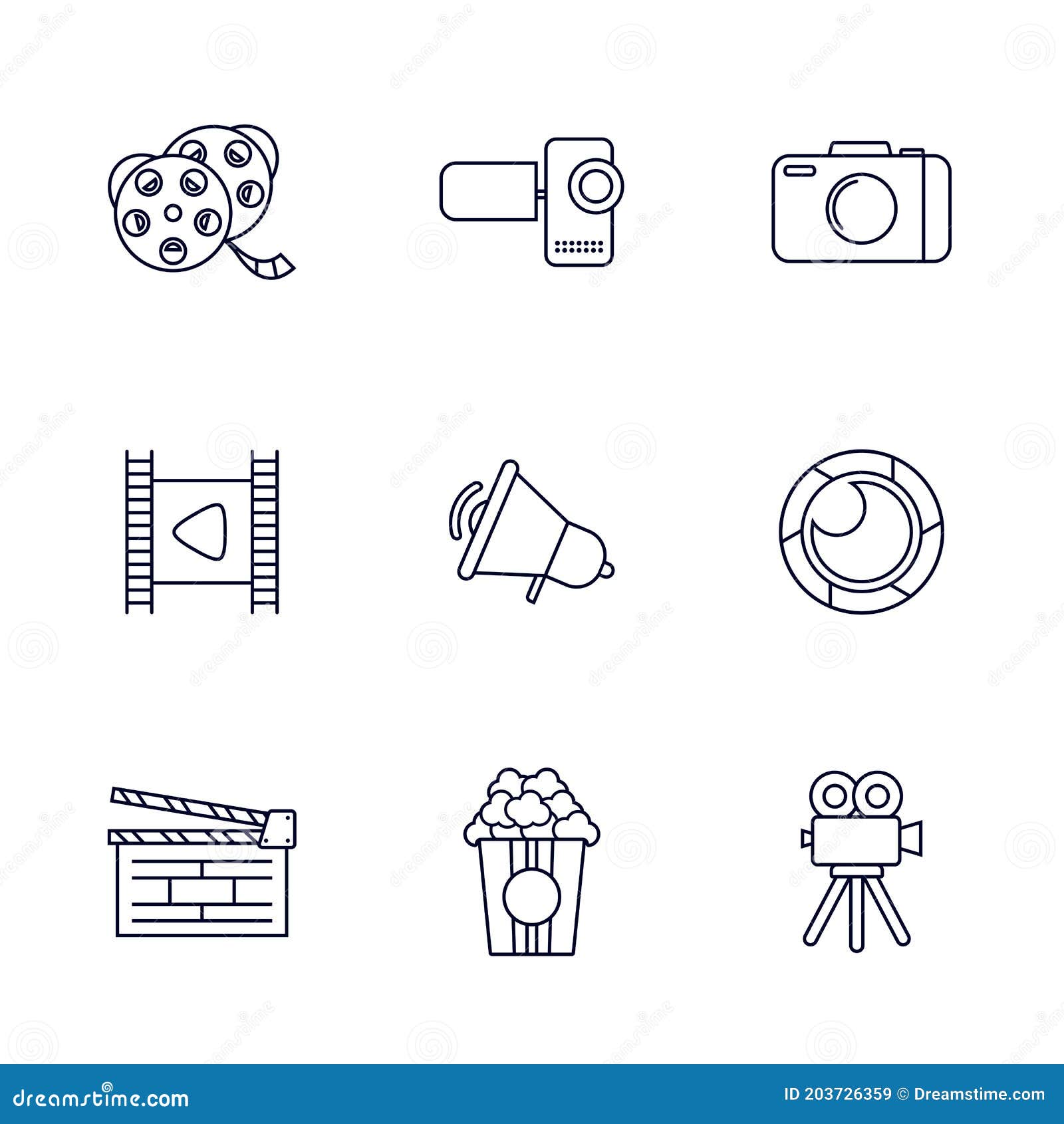 Set of Movie Icon Logo Vector Template, Creative Movie Logo Concept ...