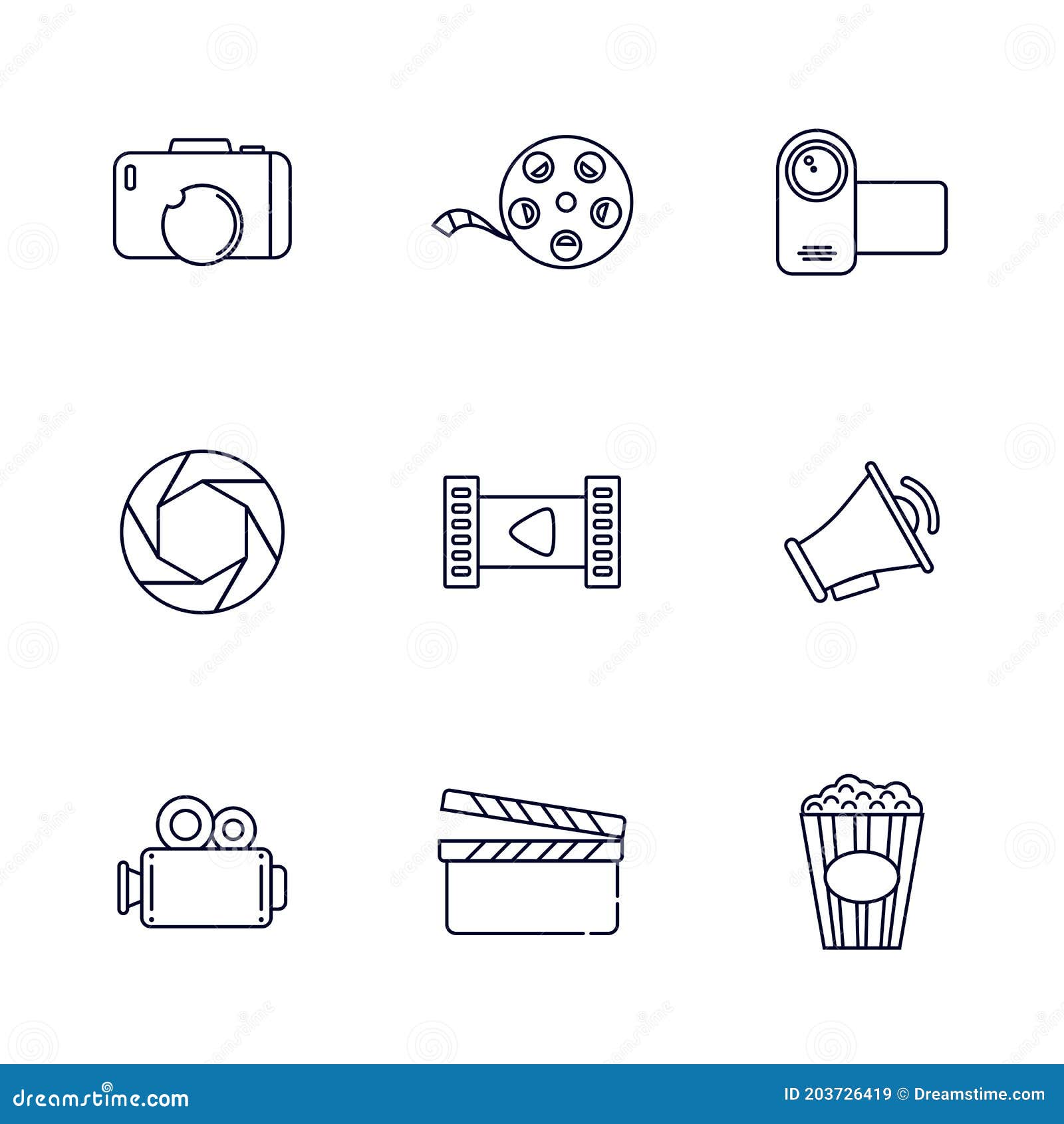 Set of Movie Icon Logo Vector Template, Creative Movie Logo Concept ...