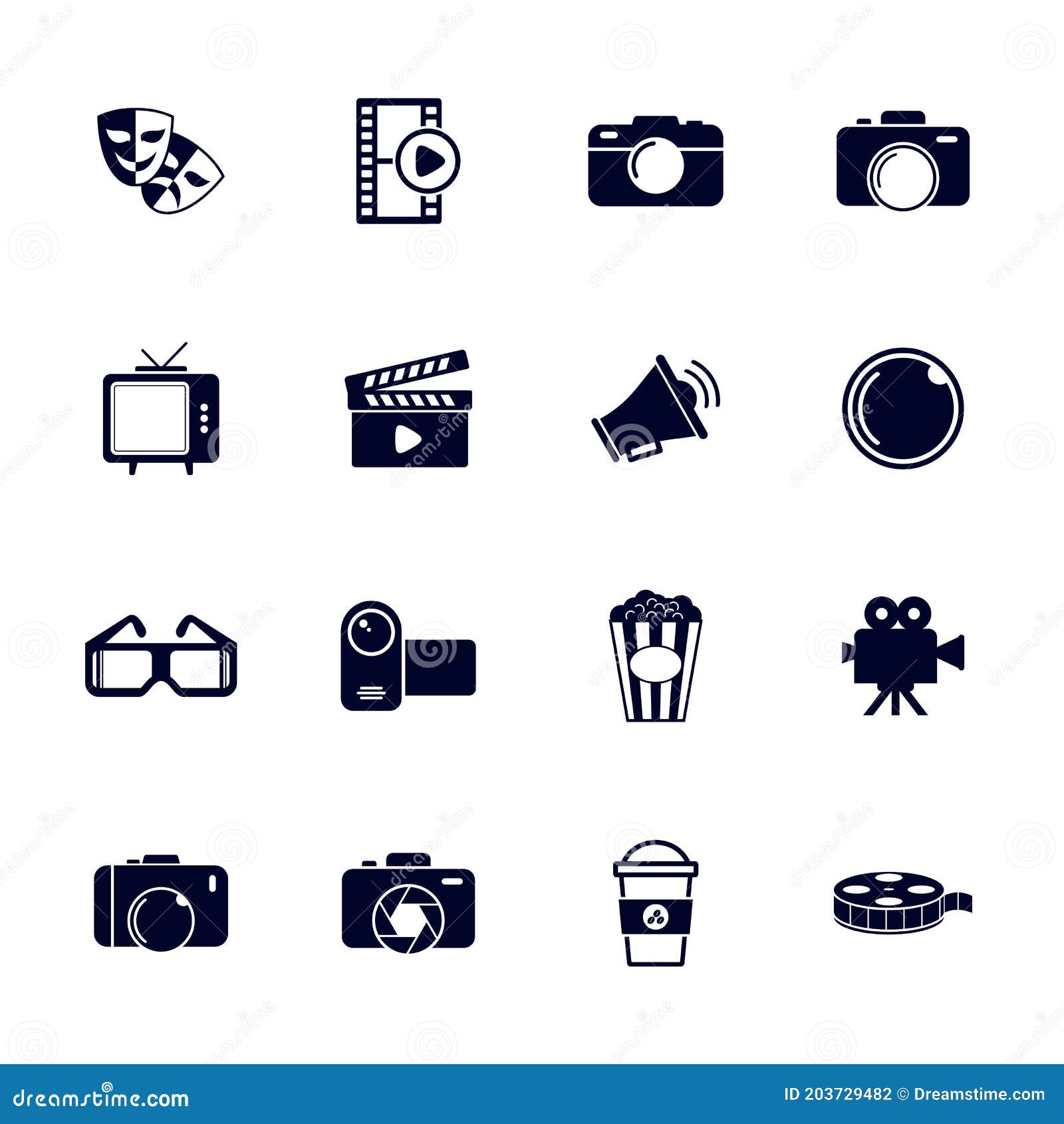Set of Movie Icon Logo Vector Template, Creative Movie Logo Concept ...