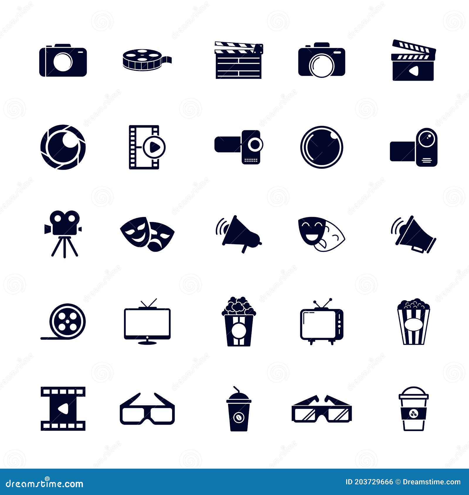Set of Movie Icon Logo Vector Template, Creative Movie Logo Concept ...