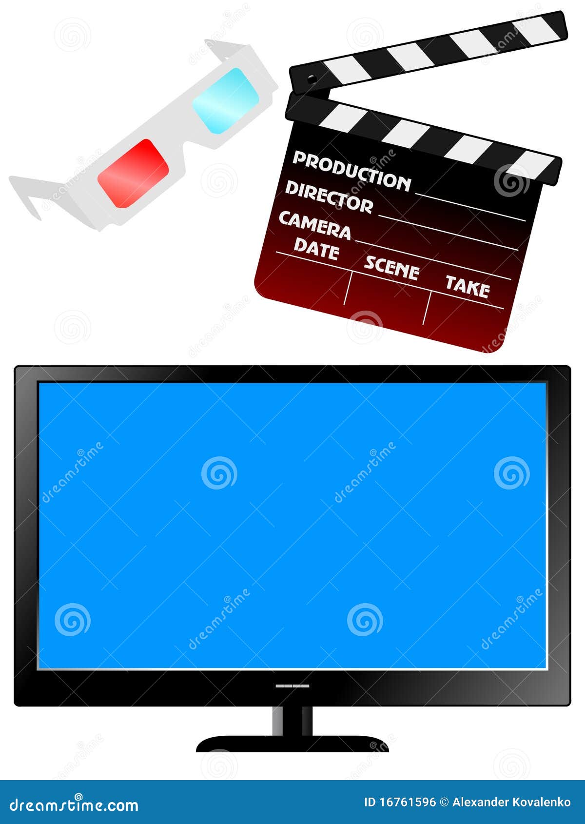 Set of movie objects stock vector. Illustration of vector - 16761596