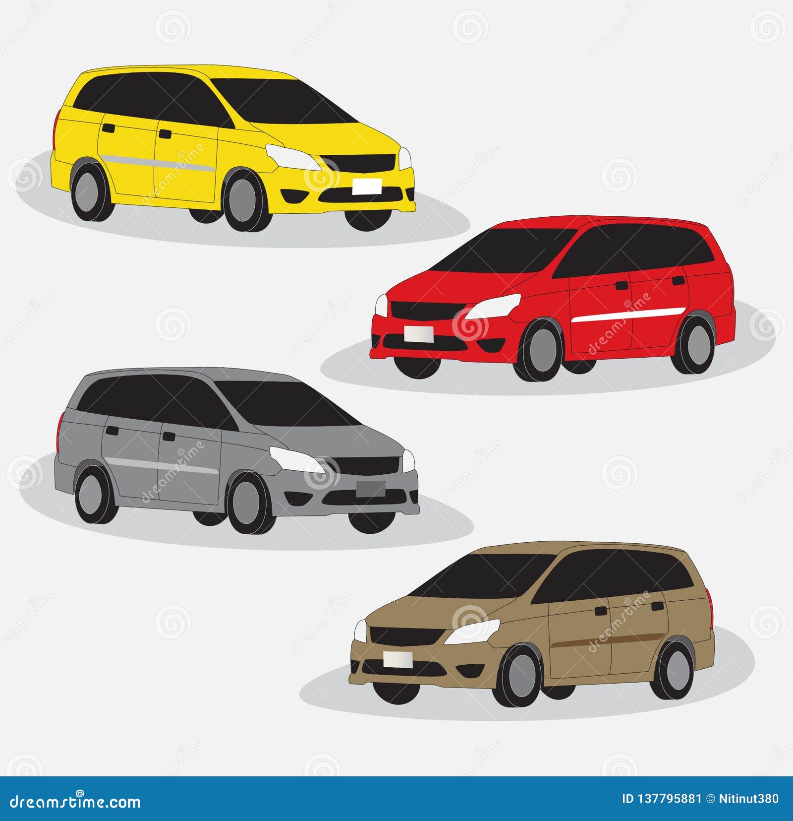 Set of MPV Car Vector and Illustration Stock Illustration ...