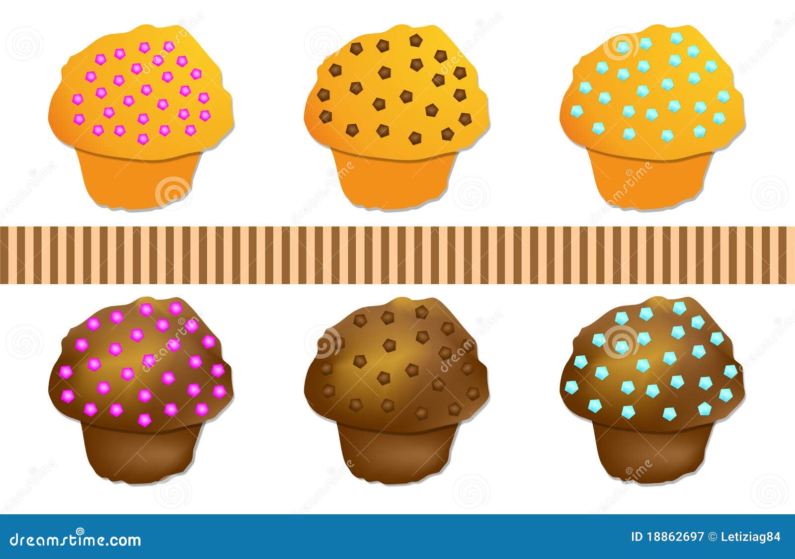 Set Muffin colored, vector stock illustration. Illustration of america ...