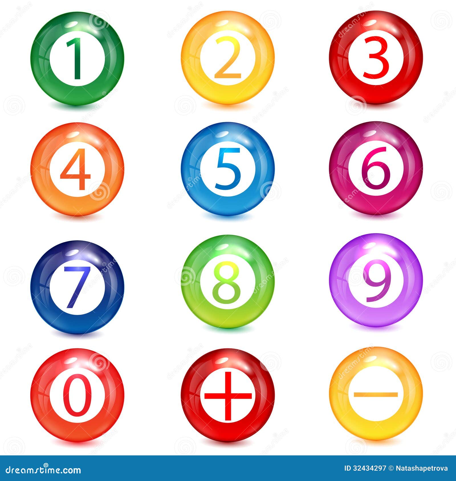 Set Of Multi-colord Figures On White Beackground Royalty Free Stock ...