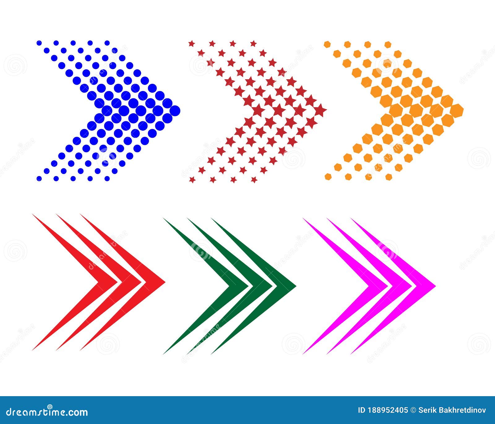Set of Multi-colored Arrows. Stock Vector - Illustration of navigation ...
