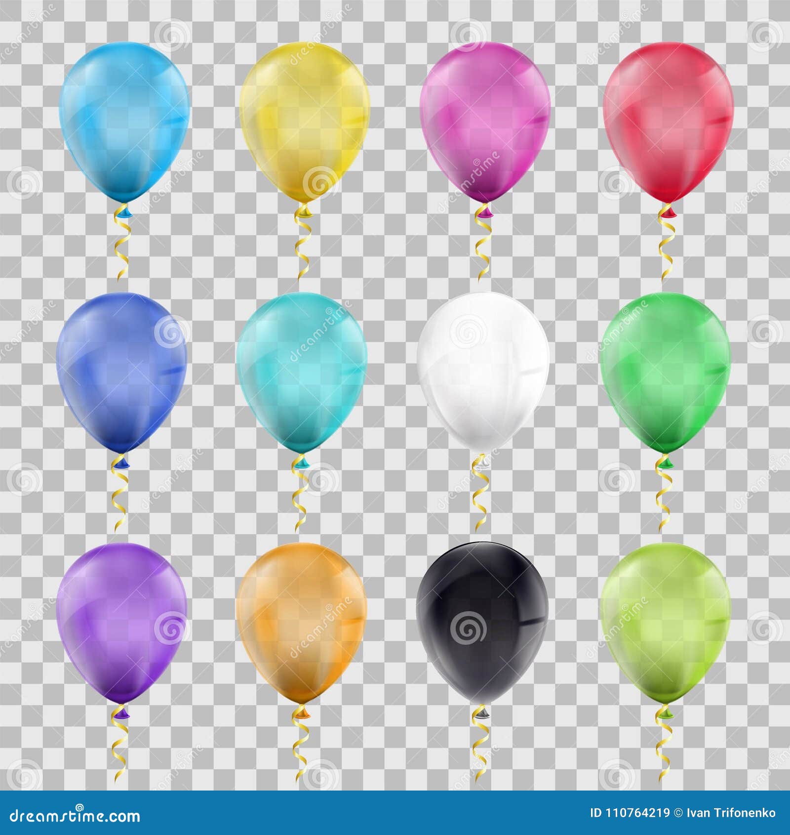 Set of Multi-colored Balloons Stock Vector - Illustration of gift ...