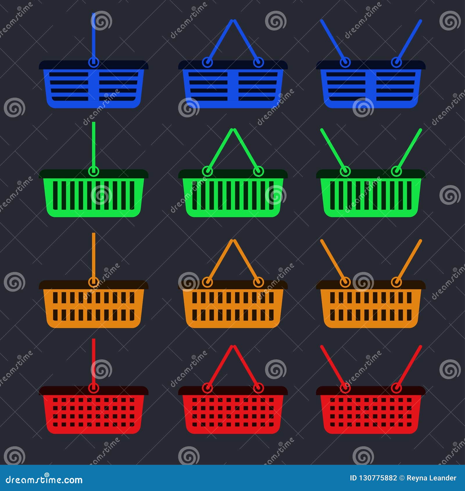 A Set of Multi-colored Baskets for the Store with a Different Position ...