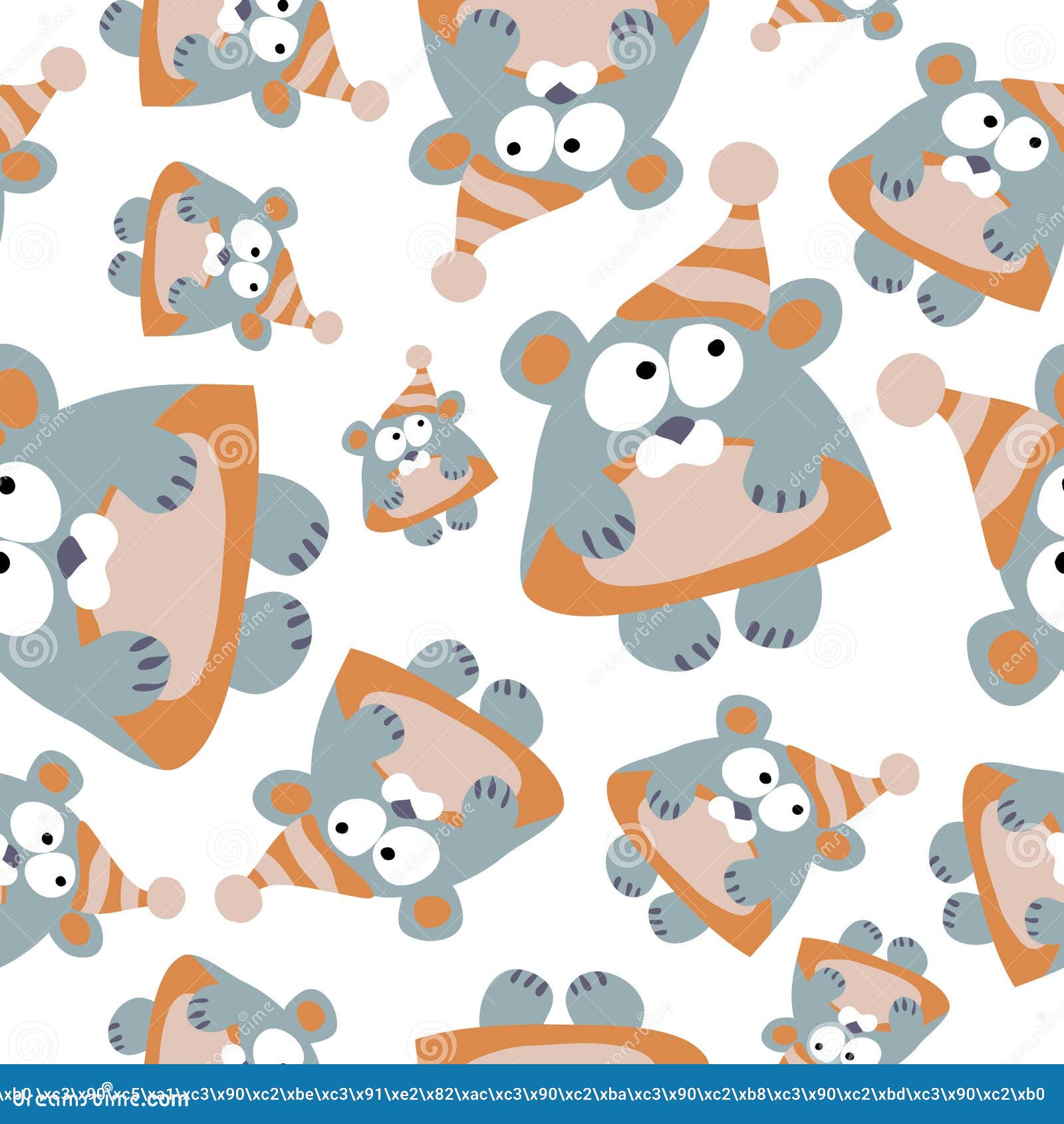 A Set of Multi-colored Bears in Retro Style, Seaml Stock Vector ...