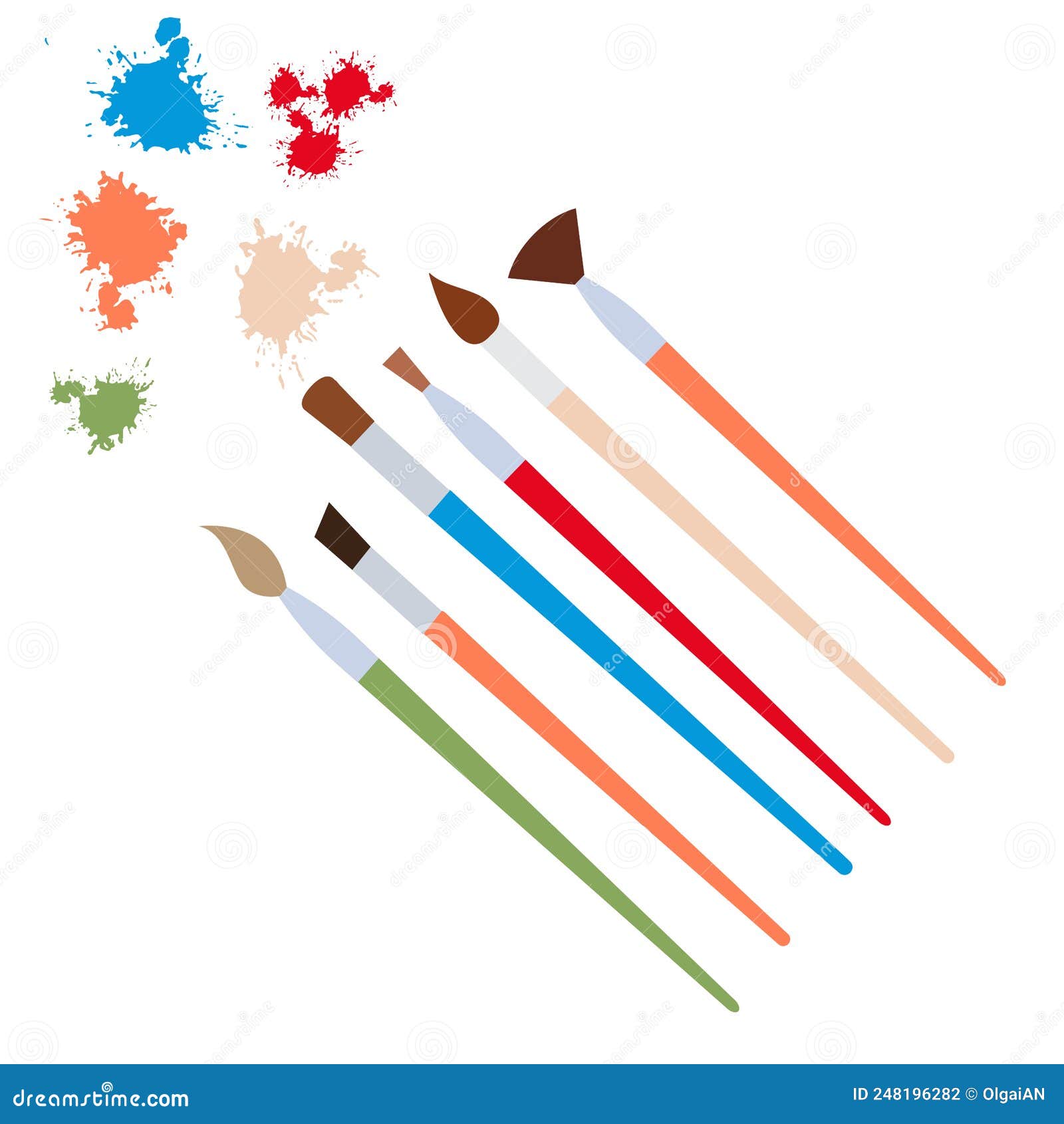 A Set of Multi-colored Brushes for Drawing. Vector Illustration ...