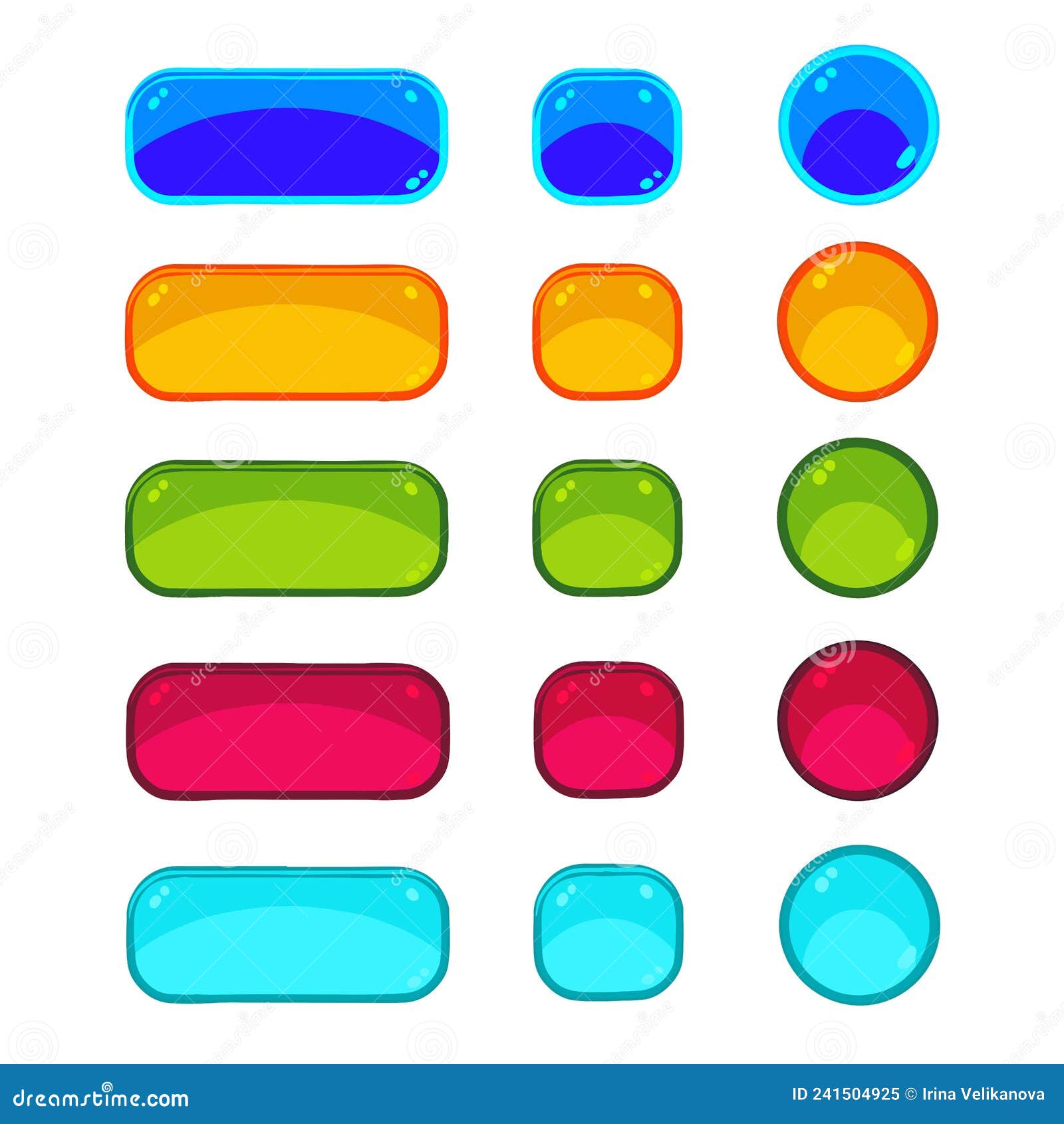 Set of Multi-colored Buttons of Different Shapes for a Game or Website ...