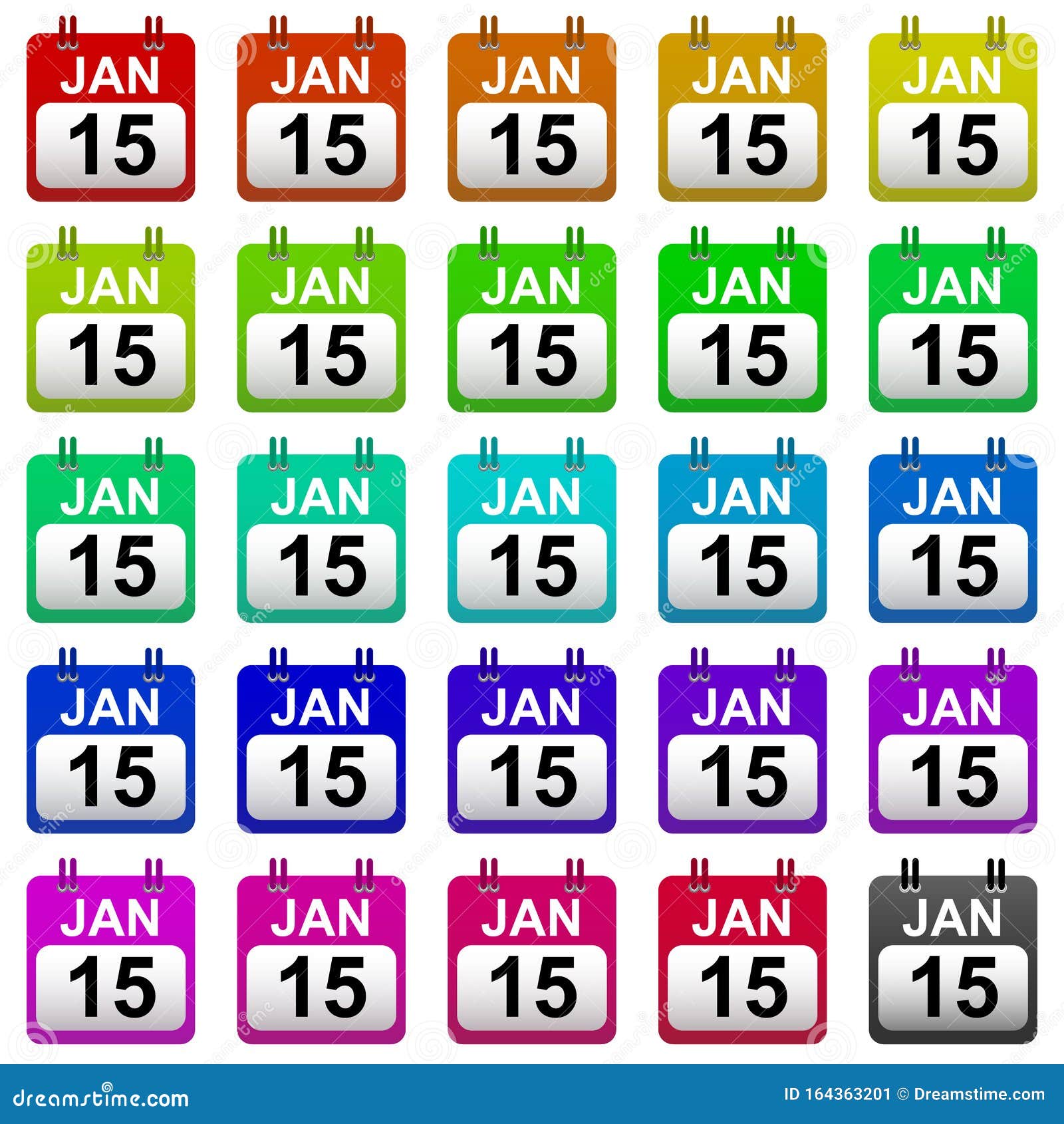 Set of Multi-colored Calendars Stock Vector - Illustration of month ...