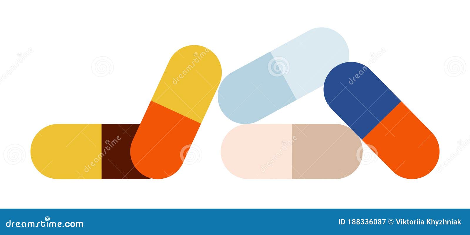 Set of Multi-colored Capsules, Dosage Form Vector Icon Flat Isolated ...